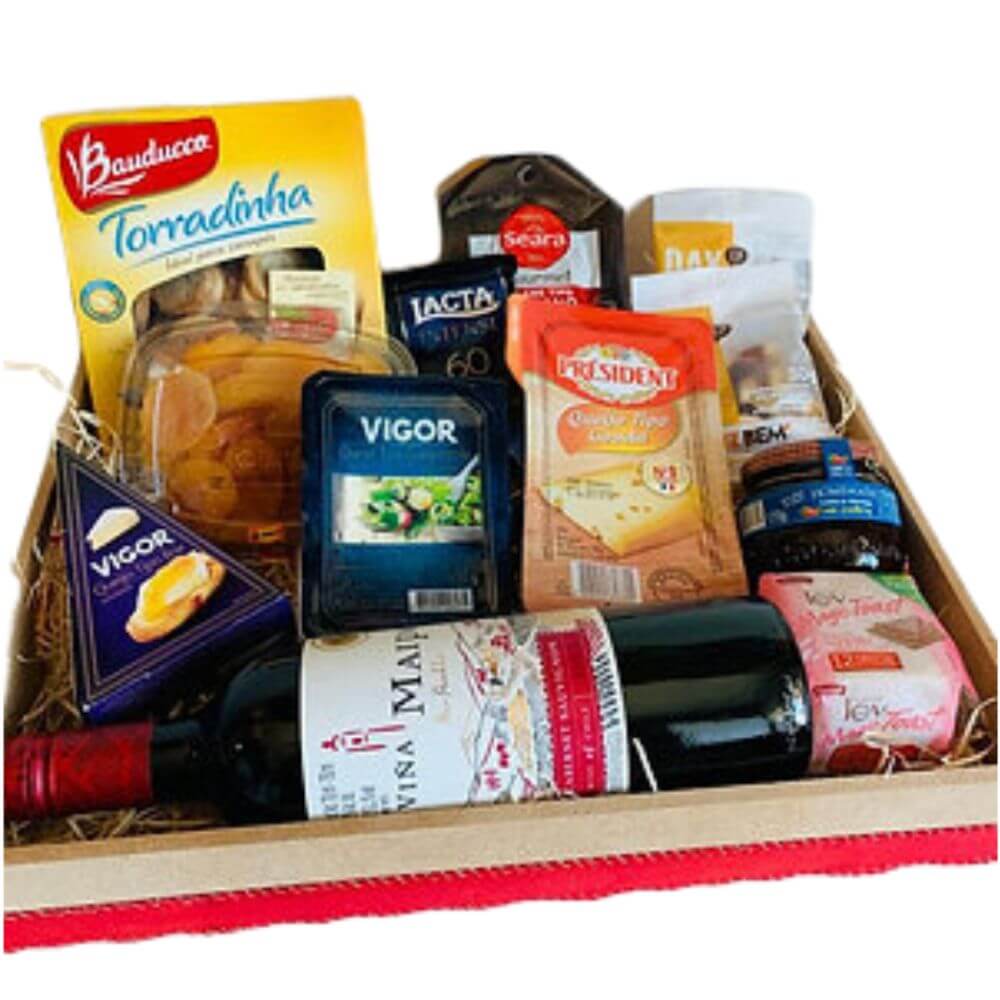 Bandeja De Vinhos E Queijos – Cestas Doce e Cacau